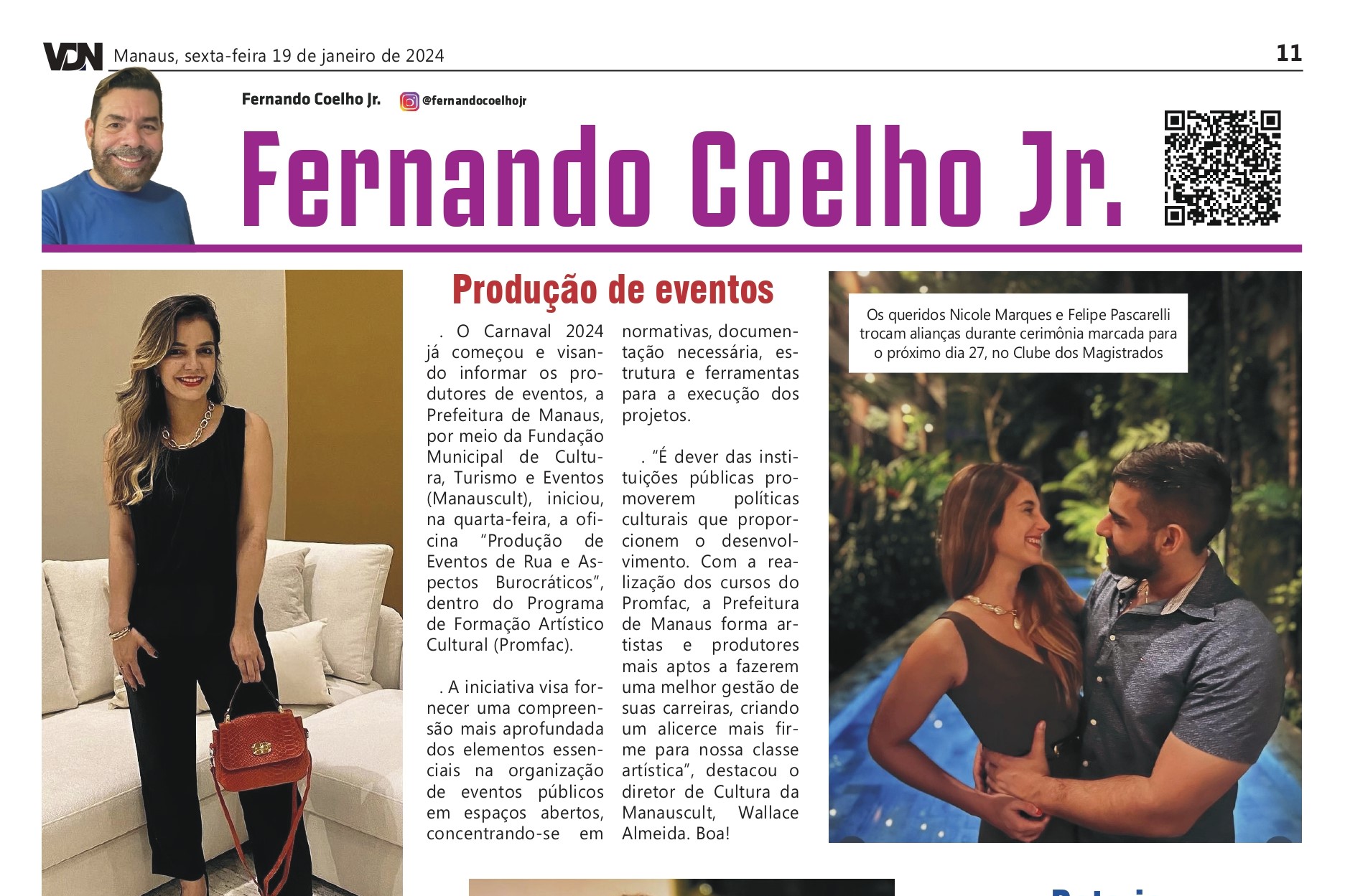 Coluna Fernando Coelho Jr – 19/01/2024 - Vanguarda do Norte