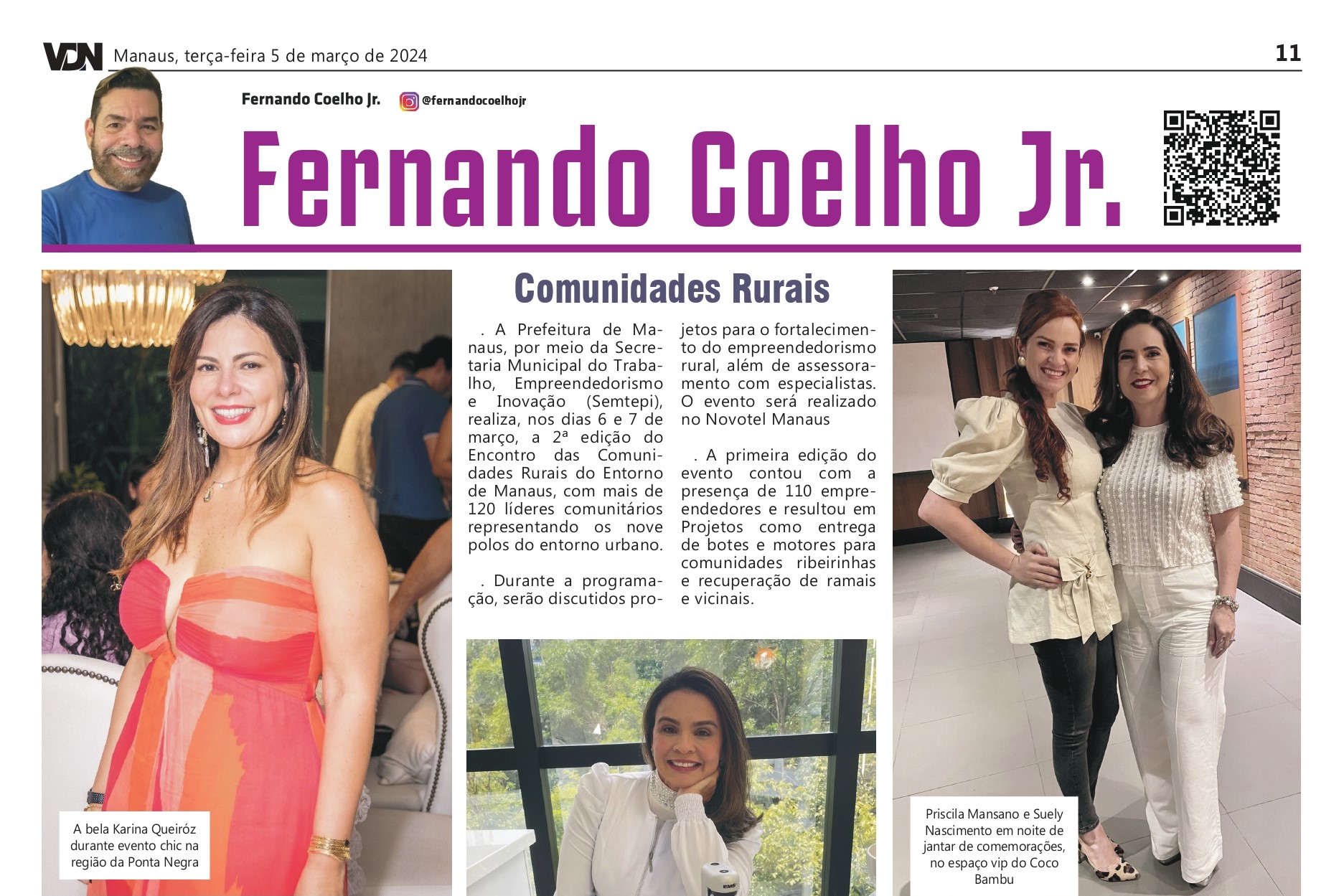 Coluna Fernando Coelho Jr - 05/03/2024 - Vanguarda do Norte