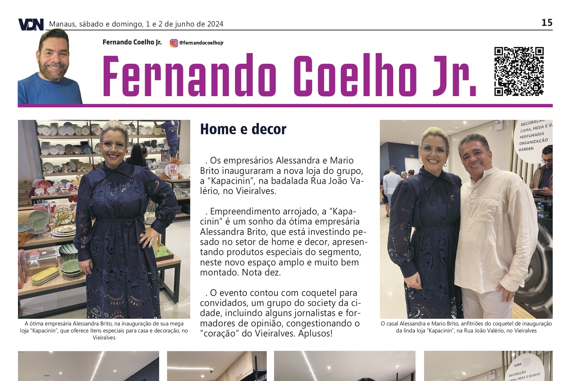Coluna Fernando Coelho Jr - 01 e 02/06/2024 - Vanguarda do Norte