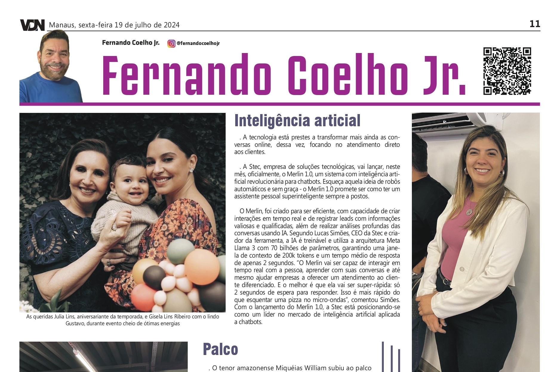 Coluna Fernando Coelho Jr - 19 de julho de 2024 - Vanguarda do Norte