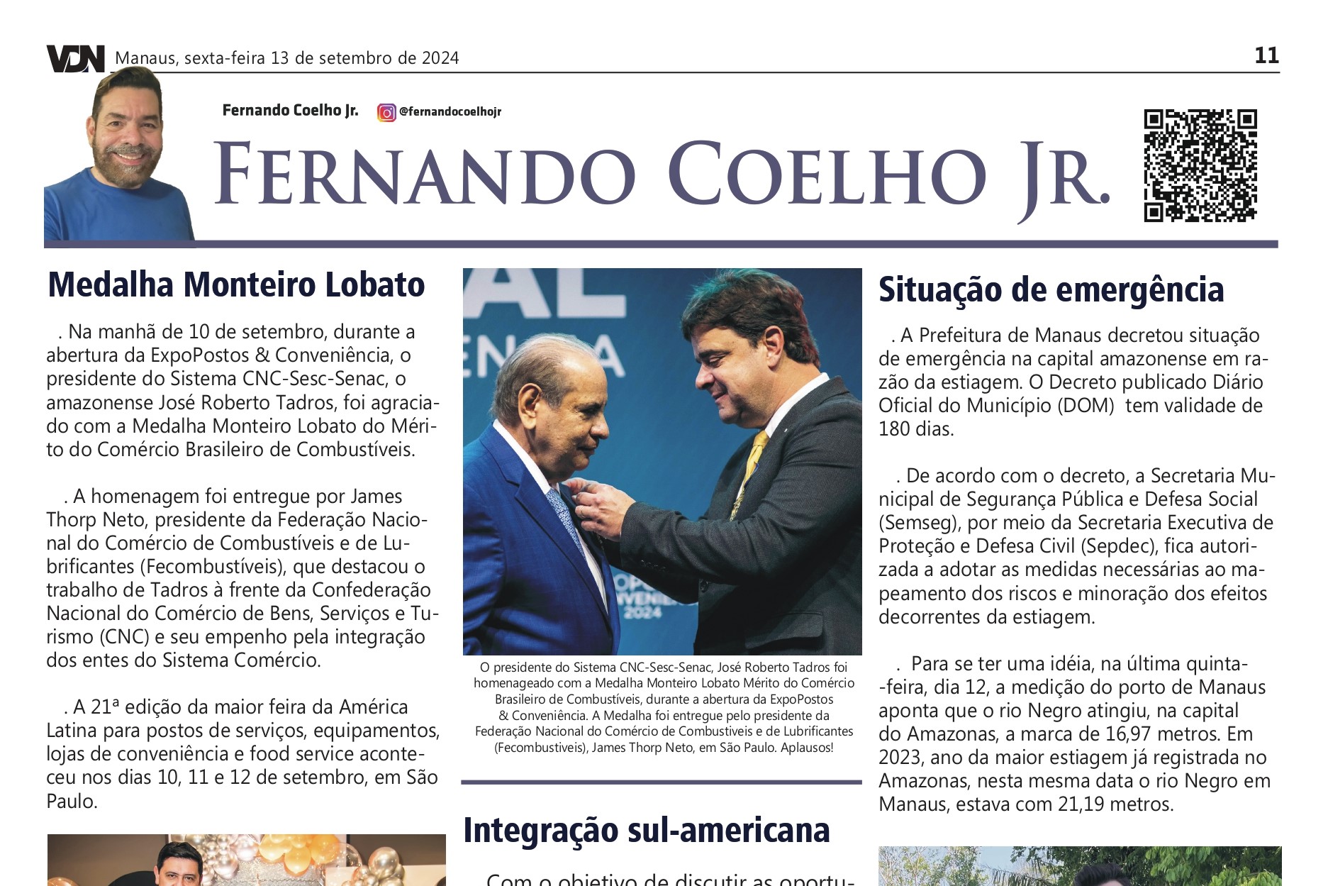 Coluna Fernando Coelho Jr - 13 de setembro de 2024 - Vanguarda do Norte