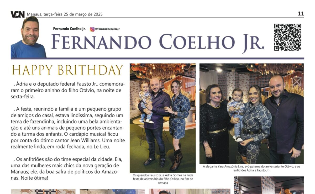 Coluna Fernando Coelho Jr - 25 de março de 2025 - Vanguarda do Norte