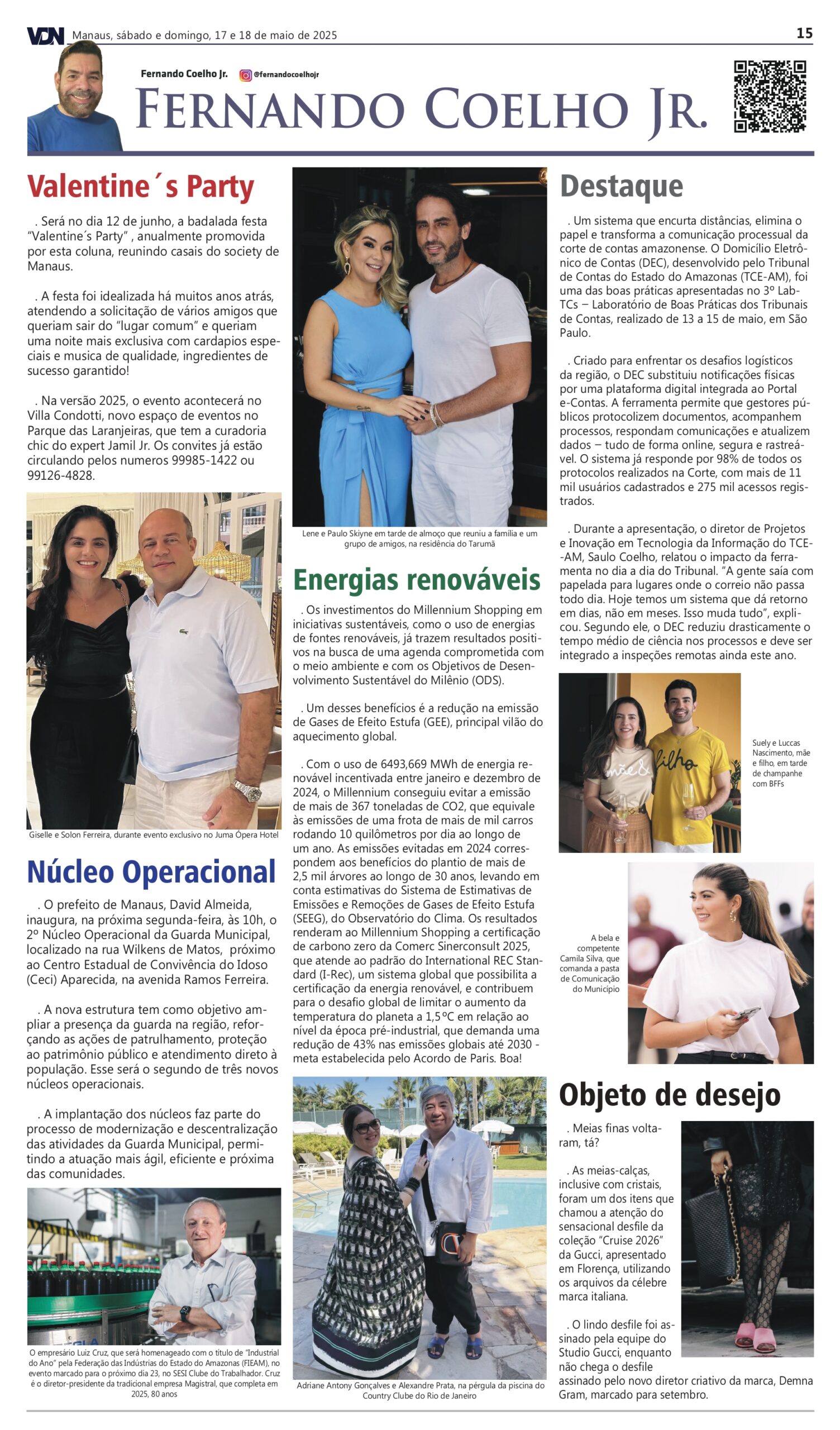 Coluna Fernando Coelho Jr - 17 de maio de 2025 - Vanguarda do Norte